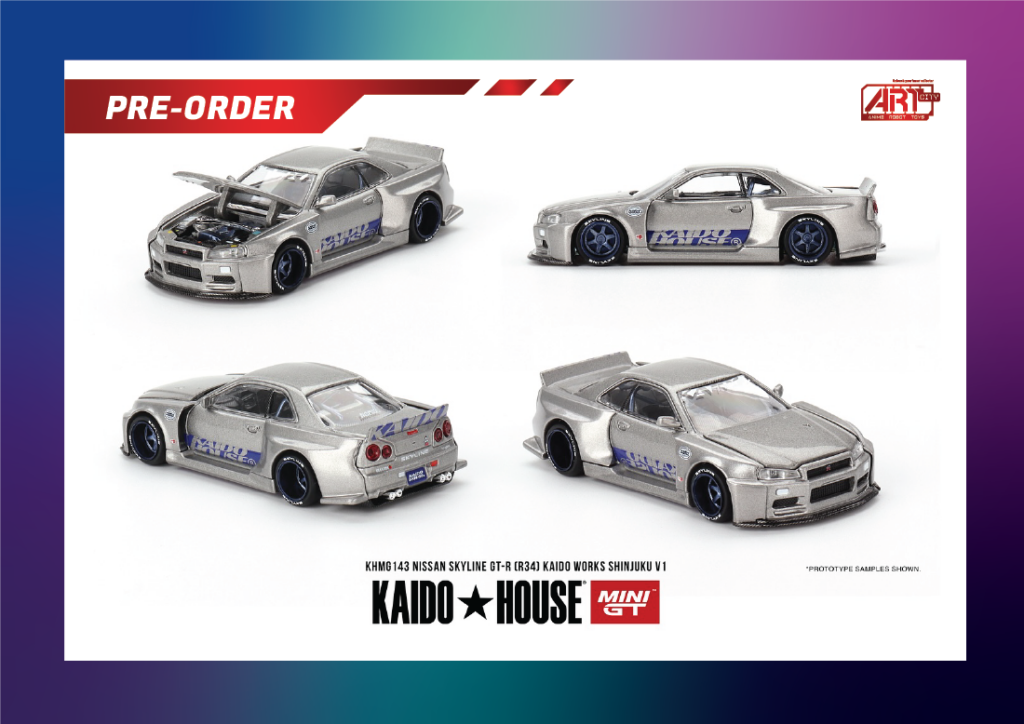 Mini GT x Kaido House - KHMG143 Nissan Skyline GT-R (R34) Kaido Works ...